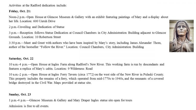 Mary Draper Ingles, woman who escaped captivity at Big Bone Lick, to be ...