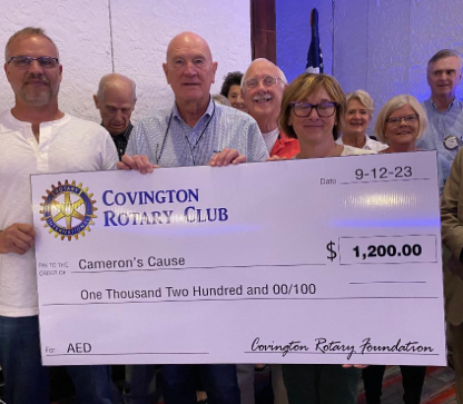 Covington Rotary supports Cameron's Cause for AEDs in schools to ...