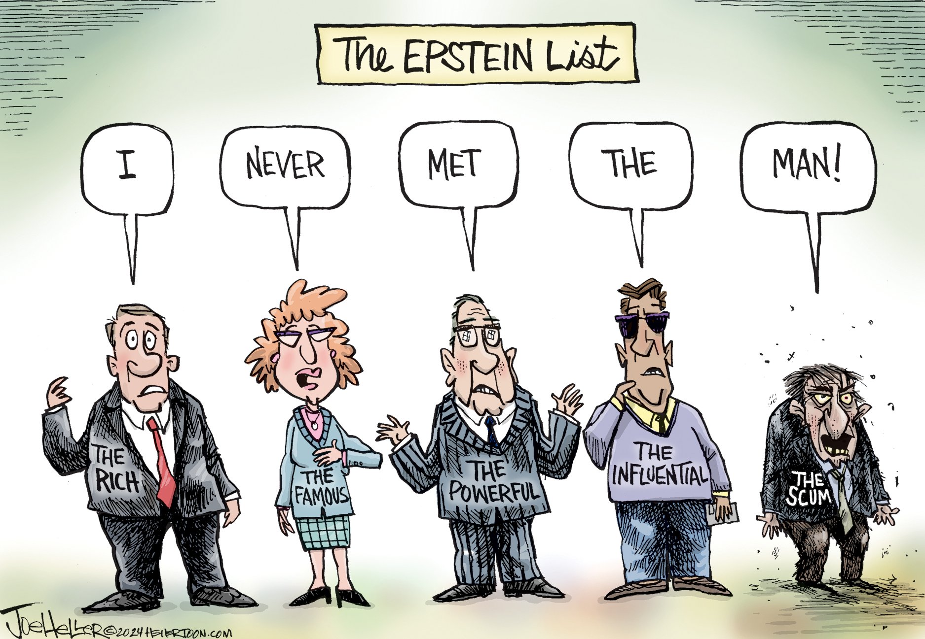 Joe Heller: Cartoonist view of news of week - Election year, the bill, Epstein list, Mickey ...