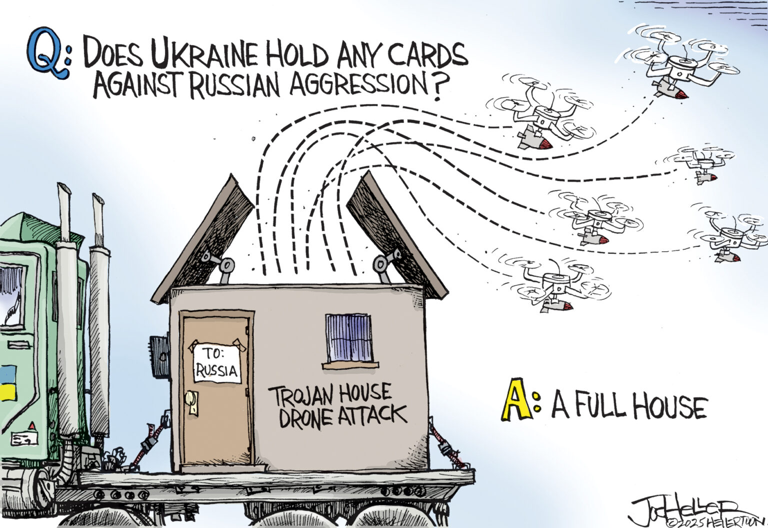 Joe Heller: Cartoonist on Trump/Musk, Father's Day, Ukraine drones ...